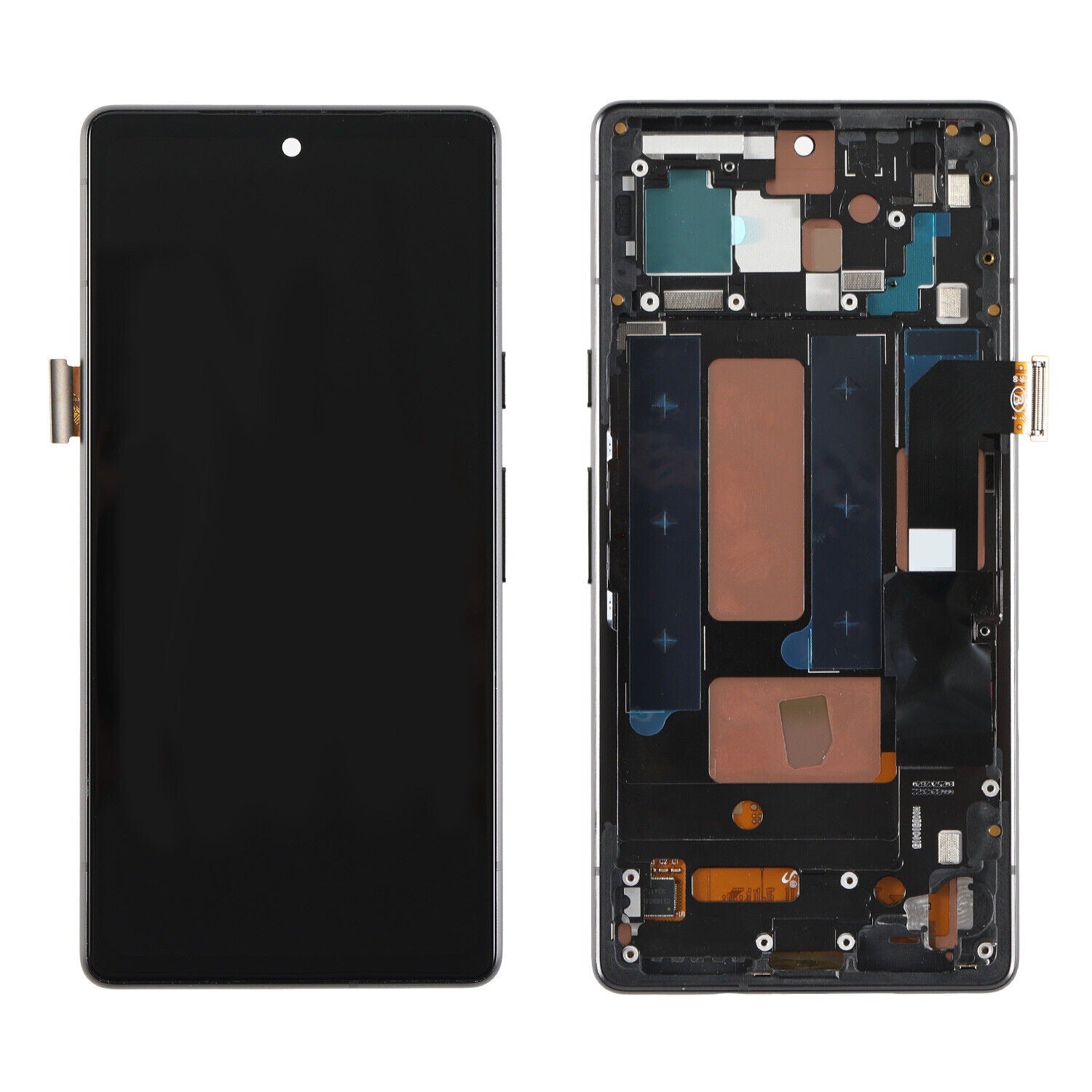 LCD Display Combo Folder for Google Pixel 7A : Black (with Frame)- Zeespares.in