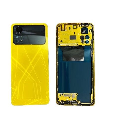 Back Panel Housing Body for Poco X4 Pro Yellow- Zeespares – Zeespares.in