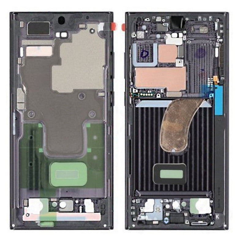 LCD Frame Middle Chassis for Samsung Galaxy S23 Ultra Black- Zeespares ...